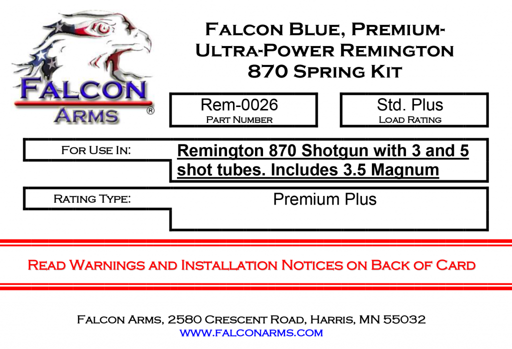 Remington 870 12ga. Spring Kit – Falcon Arms